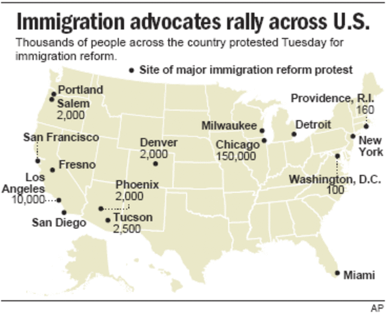 Immigrant rights groups rally across the U.S.
