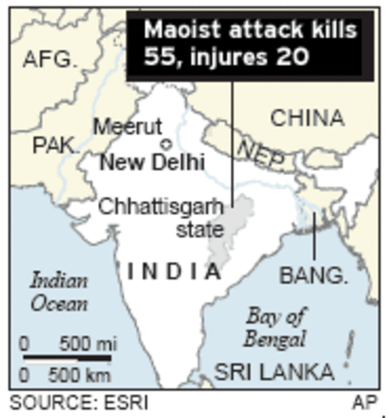 Suspected militant attack kills 55 in India
