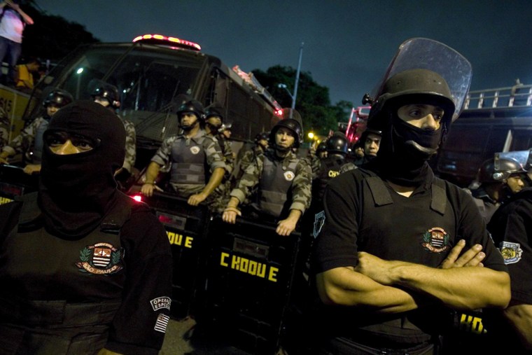 Cops battle cops as Brazil protest turns violent