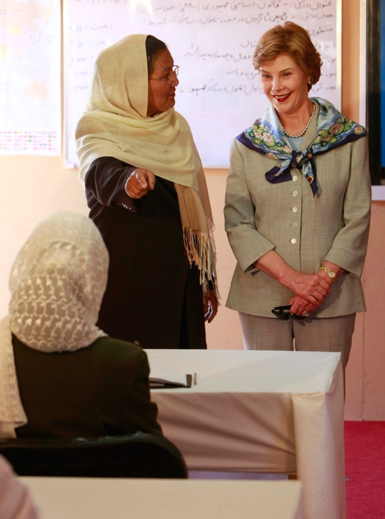 First lady Laura Bush travels to Afghanistan