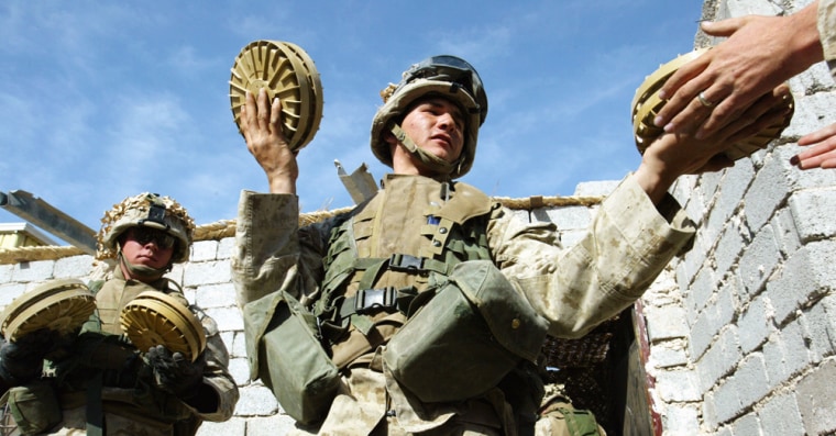 Marines endure boredom and sporadic fire