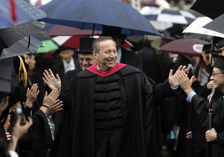 Harvard president says his farewells