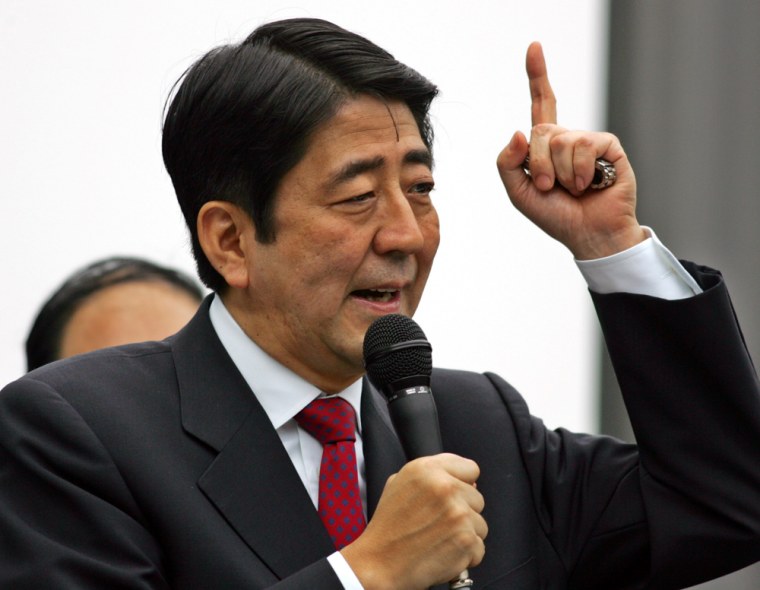Japan's Abe offers nation a vision of pride