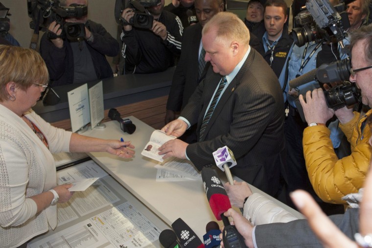 Toronto Mayor Rob Ford Makes Good on Threat to Run for Re-election