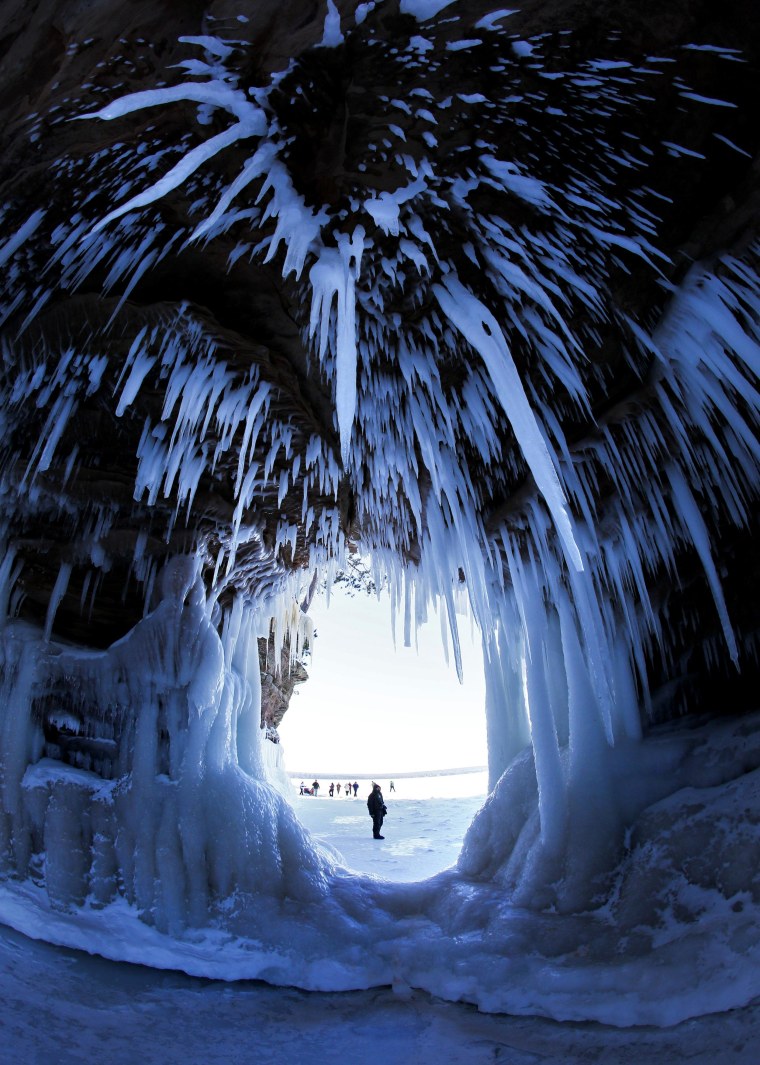 Icicles Dazzle in Lake Superior