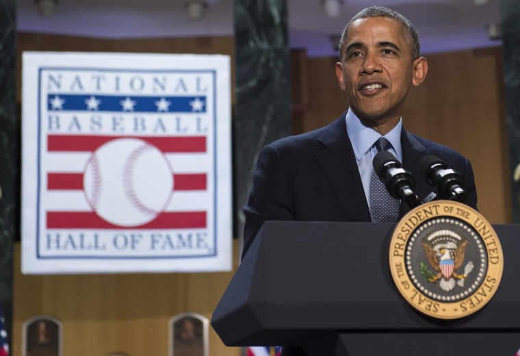 Obama Touts Tourism at Baseball Hall of Fame