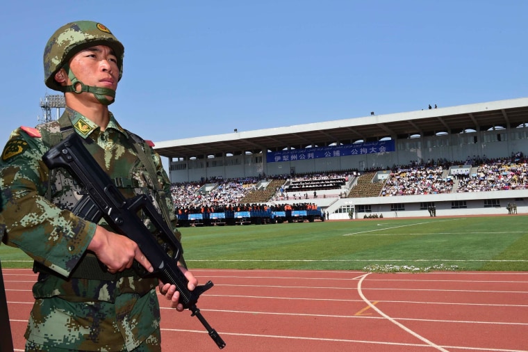Chinese Officials in Xinjiang Hold Rally to Mass Sentence Criminals