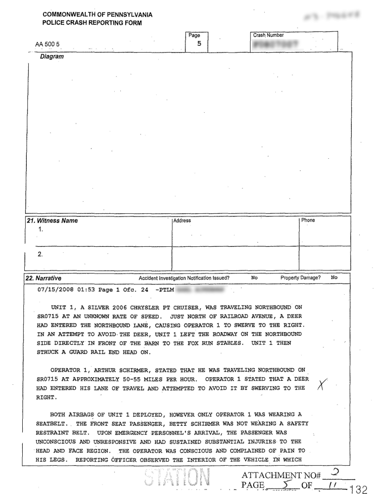 police crash report example