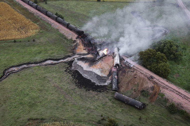 Ethanol Tankers Derail in South Dakota, One Catches Fire