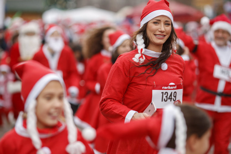 Jolly Santas herald holiday season