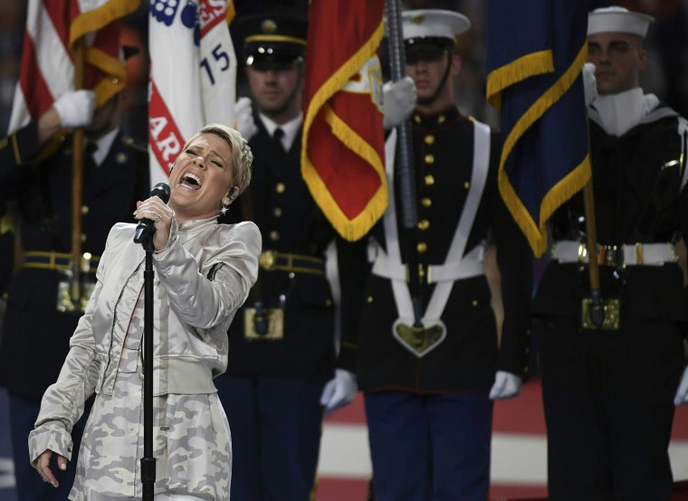 Pink brought her family to the Super Bowl and they had the best time