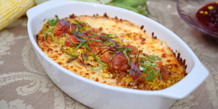 Cheesy Jersey Corn with Tomato Confit Recipe