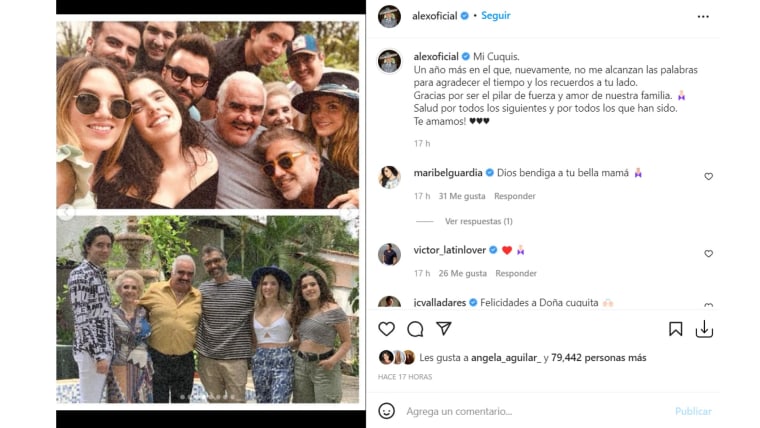 Alejandro Fernández celebra el cumpleaños de su mamá recordando a ...