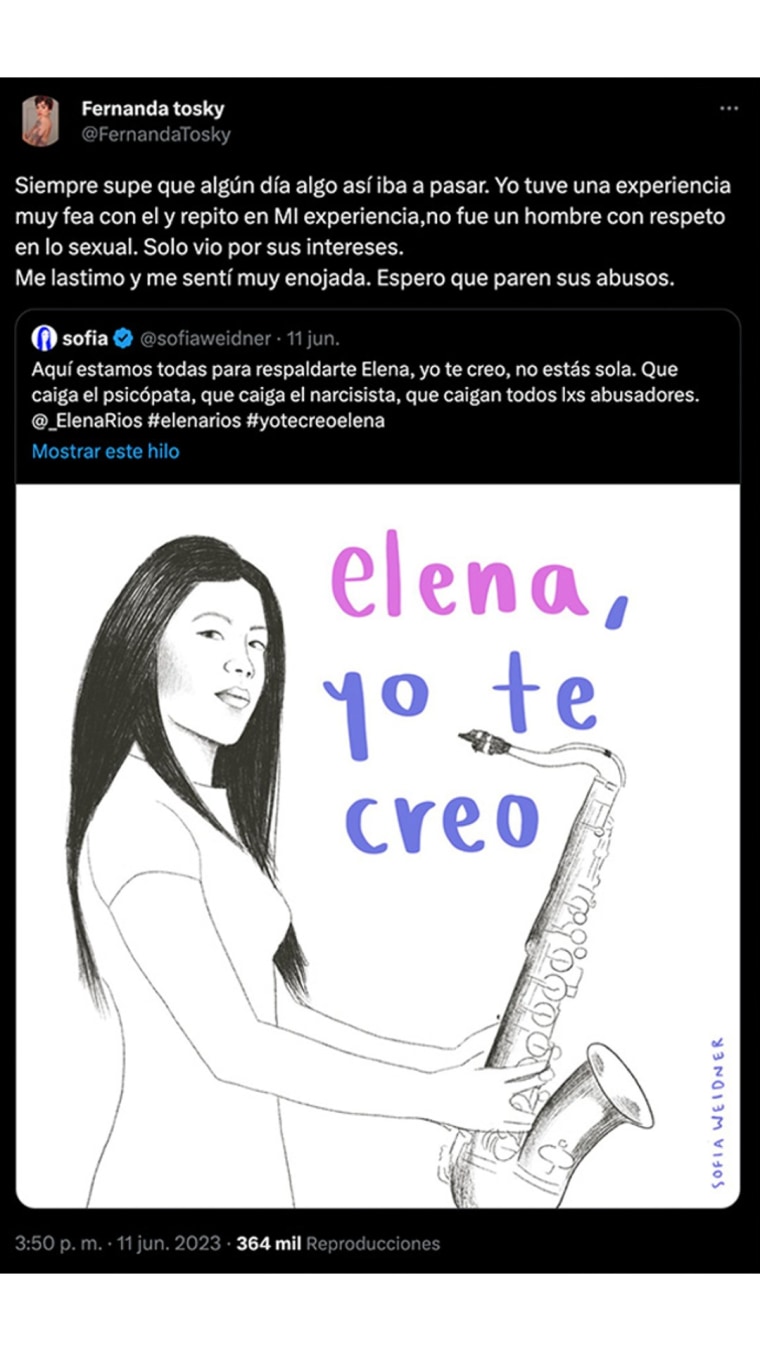 Fernanda Tosky afirma que fue víctima de abuso de Tenoch Huerta