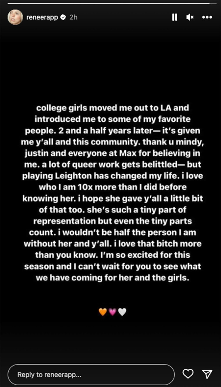 Reneé Rapp Exits ‘Sex Lives of College Girls’, Thanks Show For Changing ...