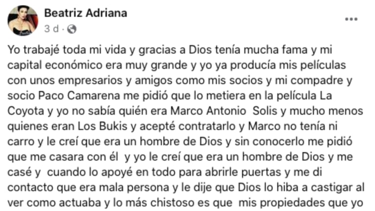 La exesposa del 'Buki' dice que el cantante le robó sus casas