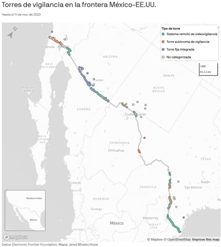 Frontera México-EE.UU.: así se usan tecnologías para vigilar la zona