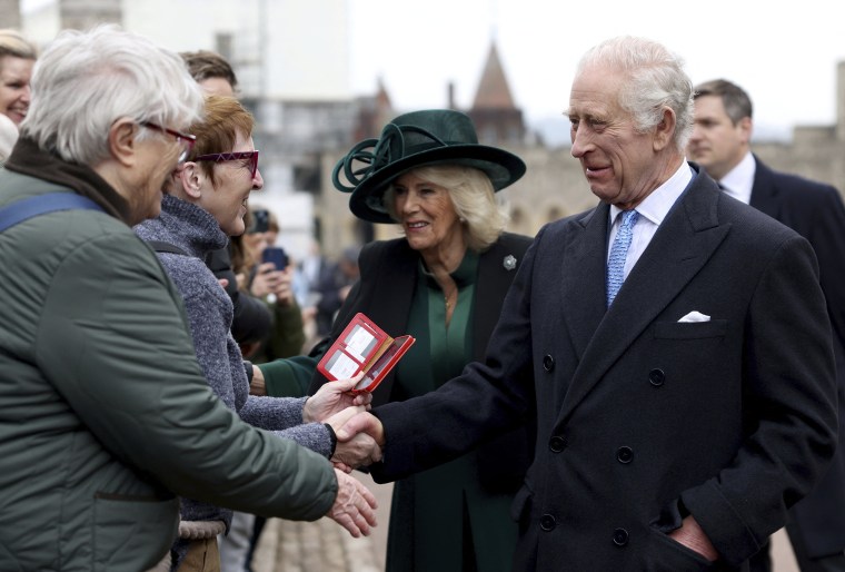 King Charles Makes Public Appearance At Easter Sunday Service