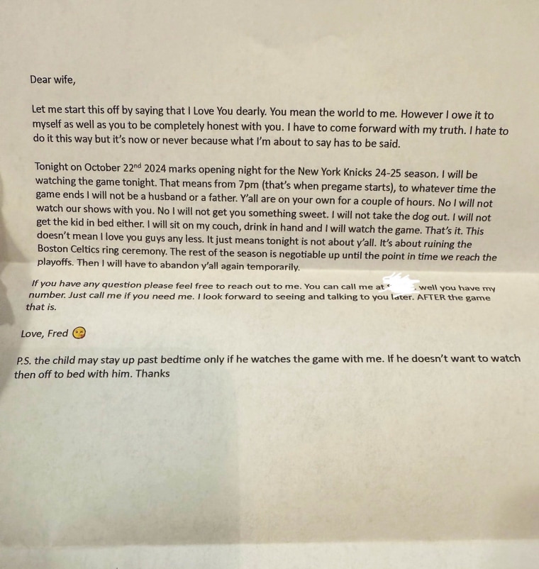 Husband Leaves Ominous Letter For Wife With A Surprise Ending
