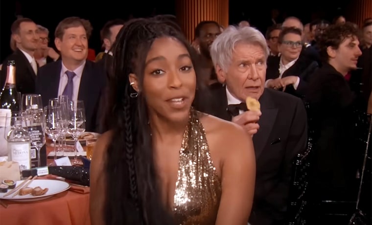 Harrison Ford Interrupts 'Shrinking' Co-Star's Speech By Eating Chip