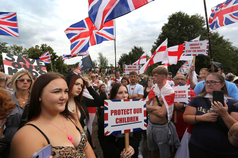 UK migrant protests spark angry confrontations as government scrambles ...