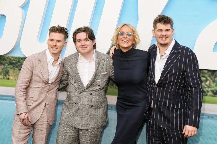 Sharon Stone's 3 Sons Join Her for Rare Red Carpet Photo