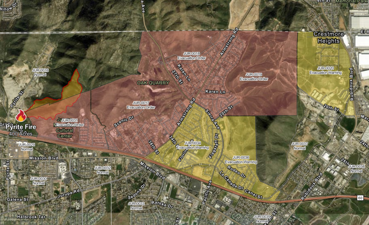 Evacuation orders issued in Southern California as wildfire rages
