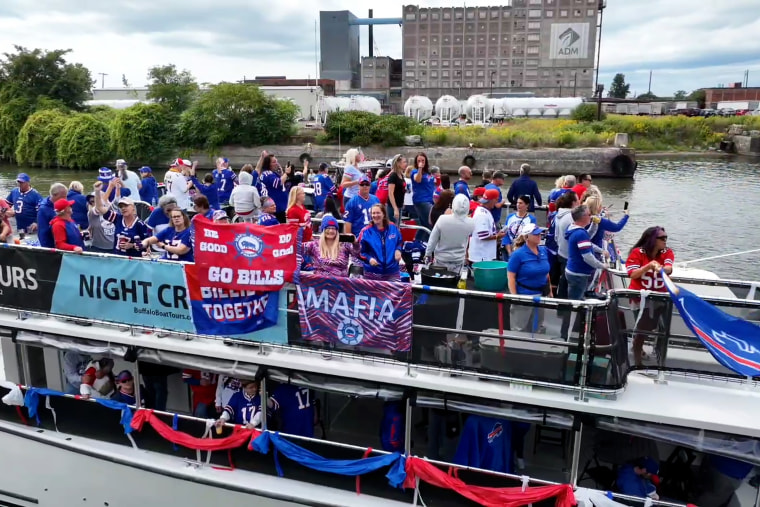 Bills fans bring hope and rowdy vibes in annual boat parade to begin a ...