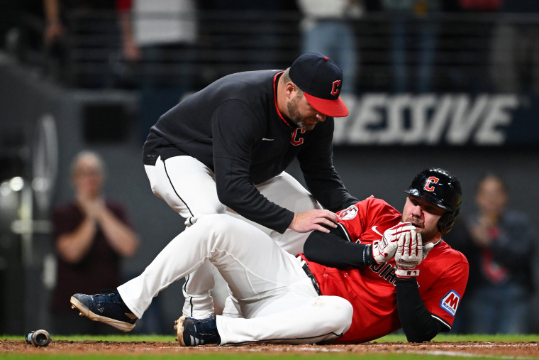 Guardians' David Fry hospitalized after being hit in face by pitch ...