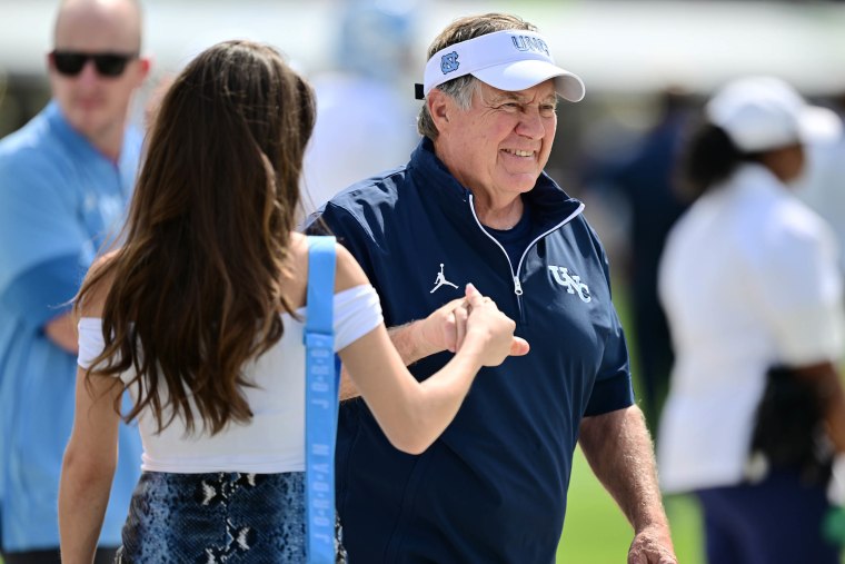Bill Belichick's Girlfriend, Jordon Hudson, Joins Him on Field at UNC Game Day