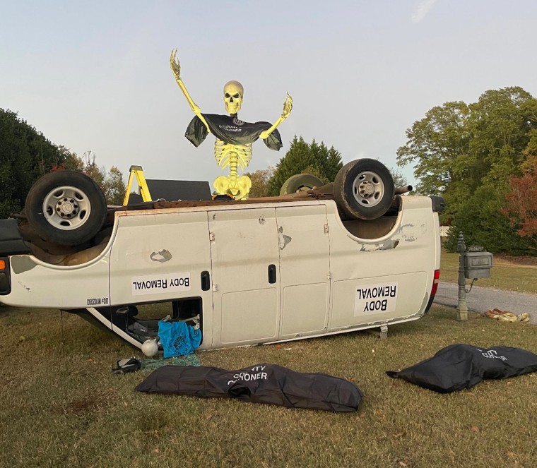 Family's Burning Home Halloween Decorations Are Causing Controversy