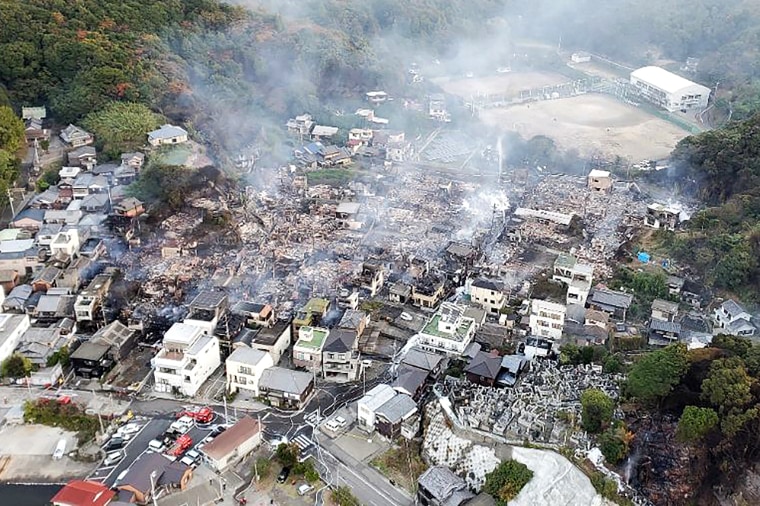 Fire burning in southwestern Japan damages 170 homes and forces evacuations