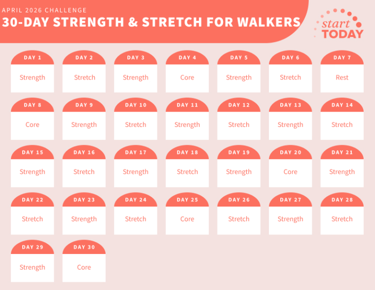 30-Day Strength and Stretch Workout for Walkers, Plus Nutrition Tips