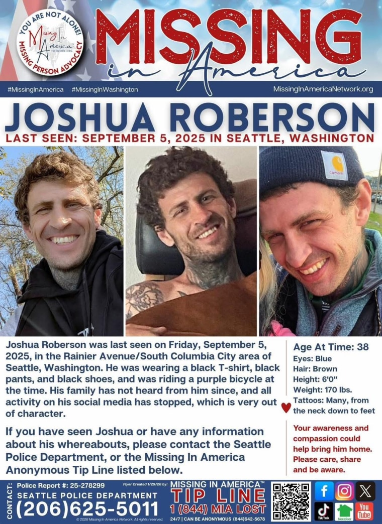 Missing Seattle area man Joshua Roberson was last seen in September ...