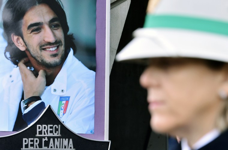 Thousands fill streets at funeral of young Italy soccer player