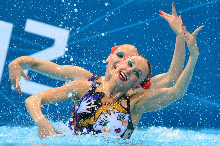 Making a splash... synchronized swimming at London Olympics