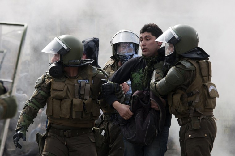 Chilean students protest in support of education reform in Santiago