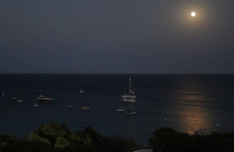 Blue moon shines around the world