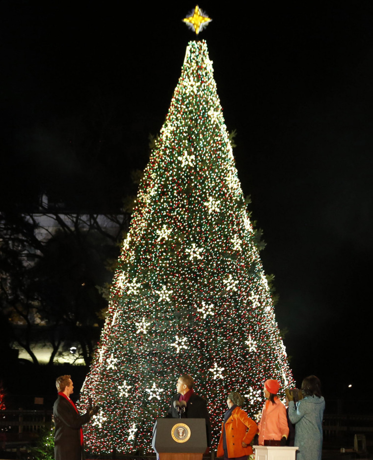 A 90-year tradition: Obama lights National Christmas Tree