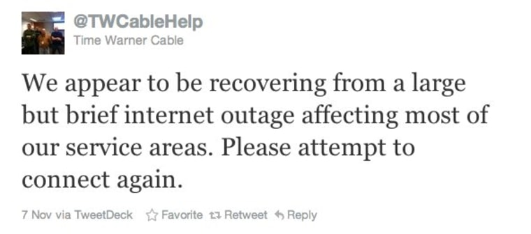 Outage knocked out Internet ... for a few seconds