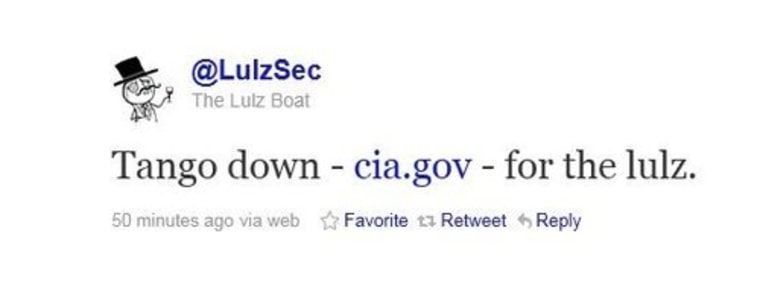 Hacking group LulzSec says it takes out CIA website