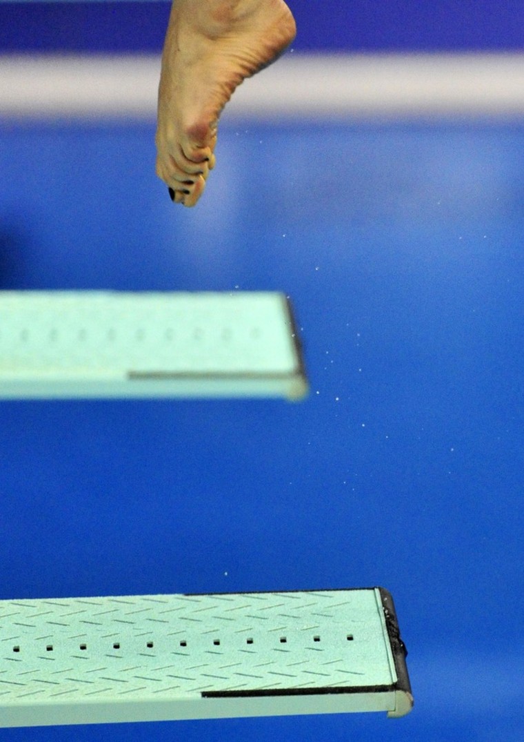 Diving becomes art at the London Aquatics Center in London, England