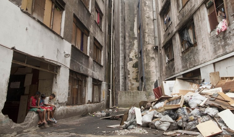 Over 20 stories of homeless families in Sao Paulo building