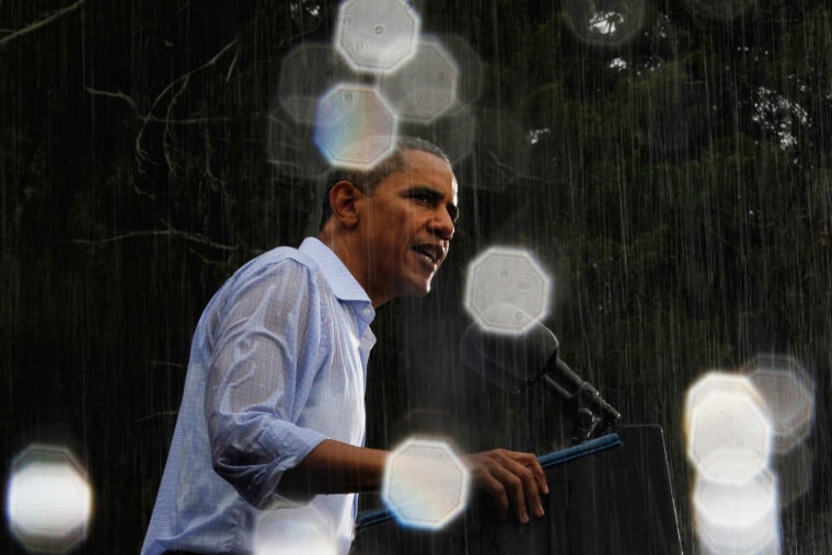 Downpour soaks Obama and enthusiastic supporters at Virginia stump speech