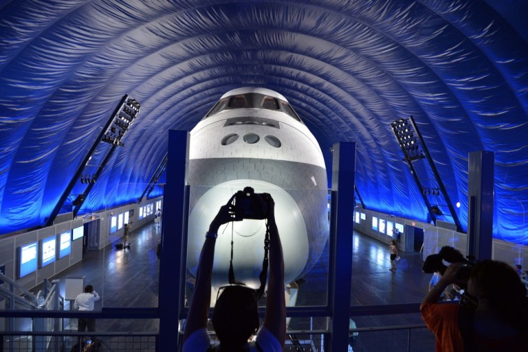 Preview of Space Shuttle Enterprise exhibit in New York City