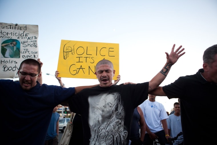 Anaheim police protest swells into streets