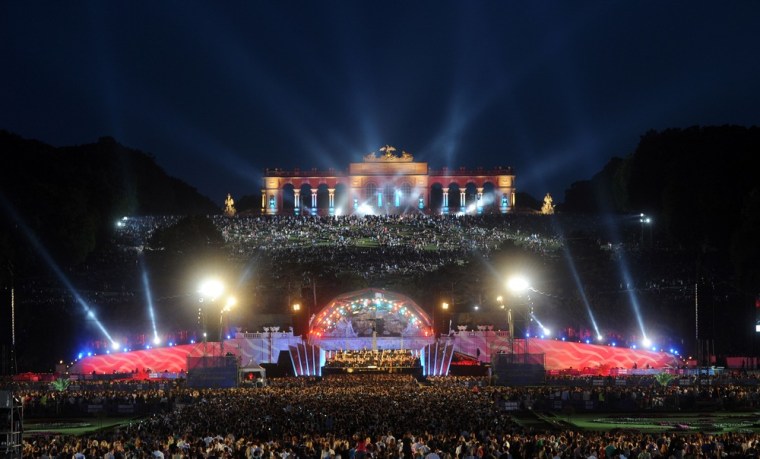 Couple celebrates wedding with sweeping view of Vienna concert