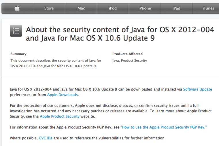 Apple promptly patches Java security flaws