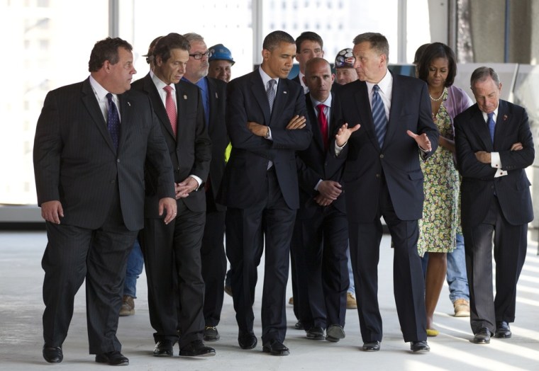 Obama visits World Trade Center site with New York area politicians in tow