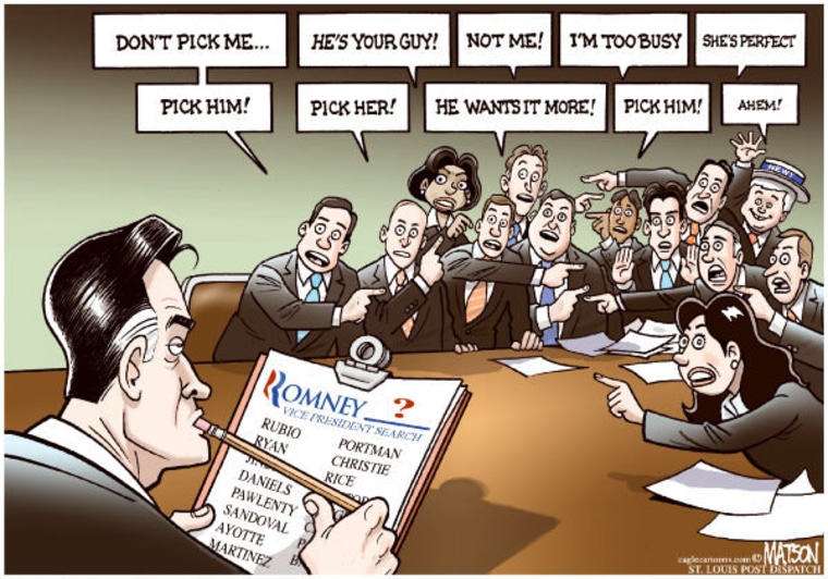 5 cartoons about Romney's VP options
